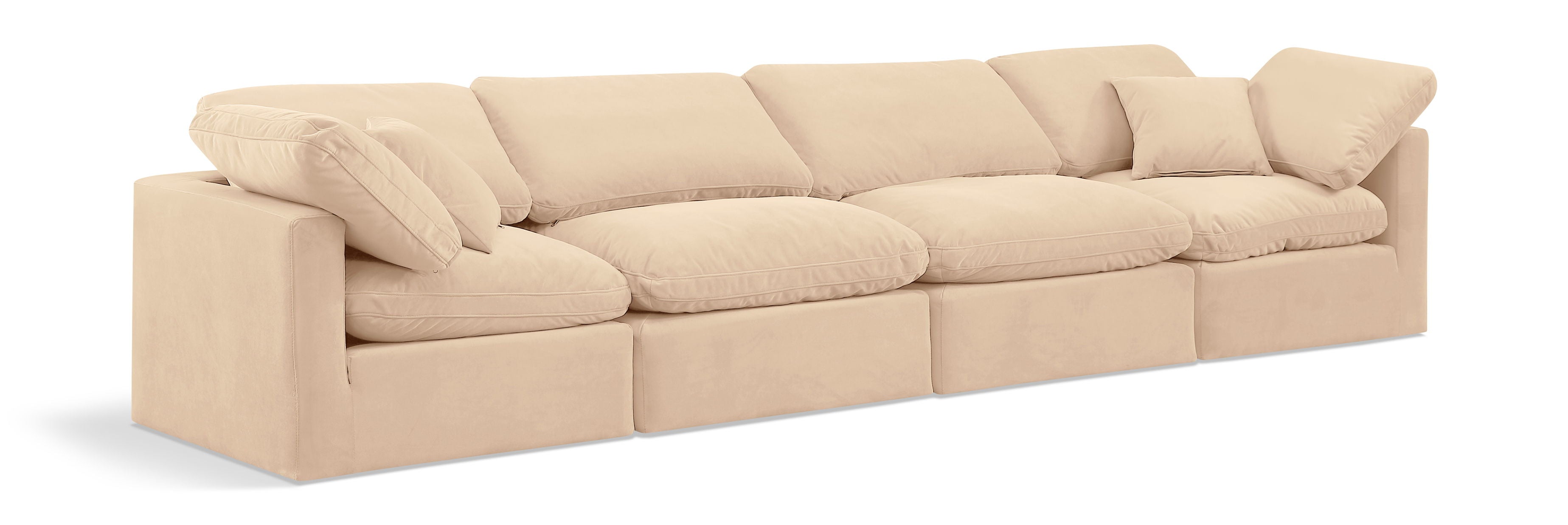 Indulge - Velvet 4 Seat Modular Sofa – Leonardo Furniture