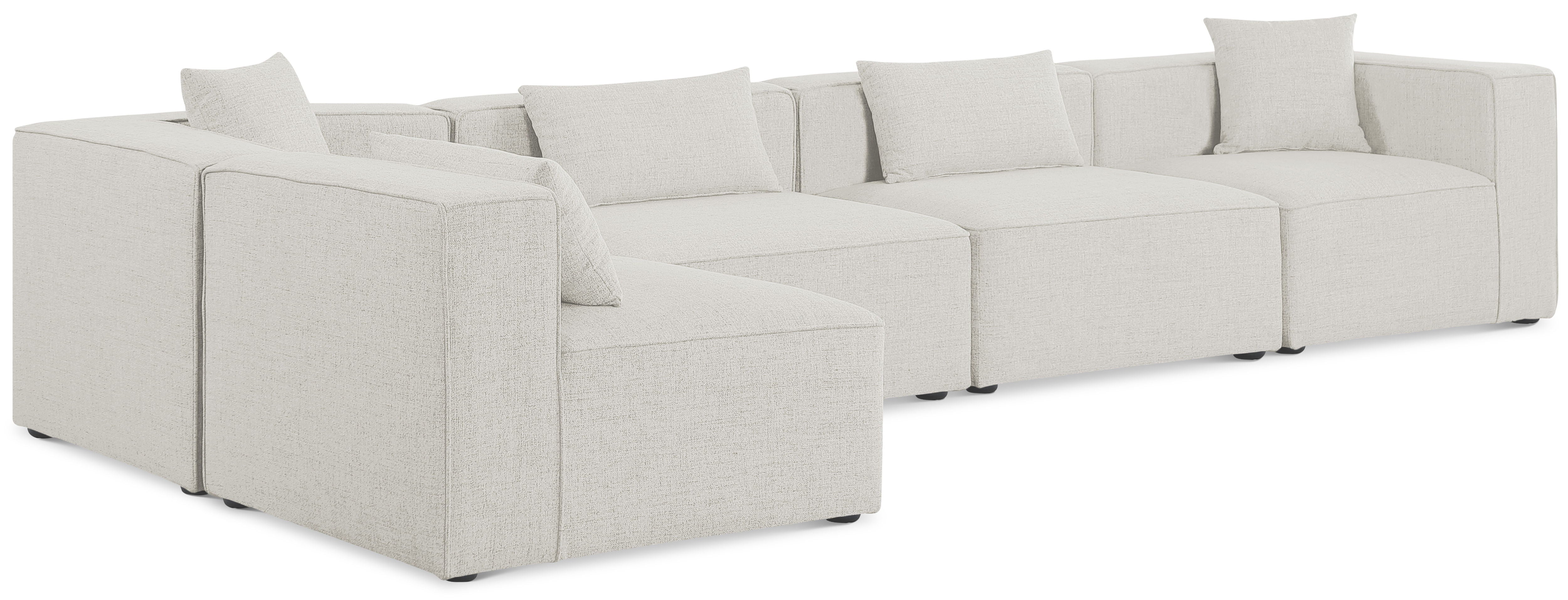 Cube - Linen 5 Piece Modular Sectional – Leonardo Furniture