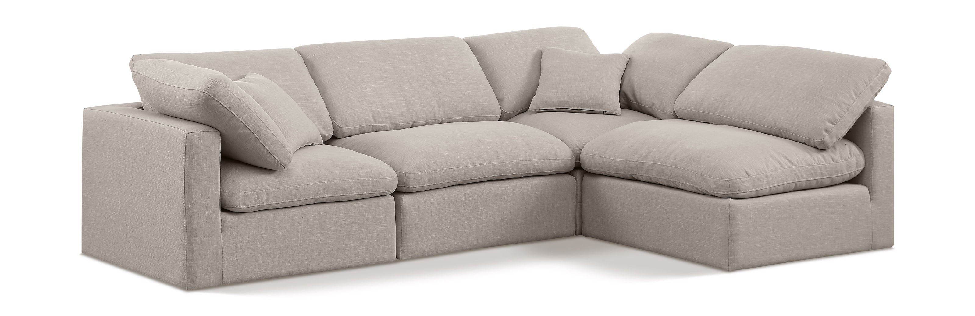 Indulge - Linen 4 Piece Modular Sectional – Leonardo Furniture