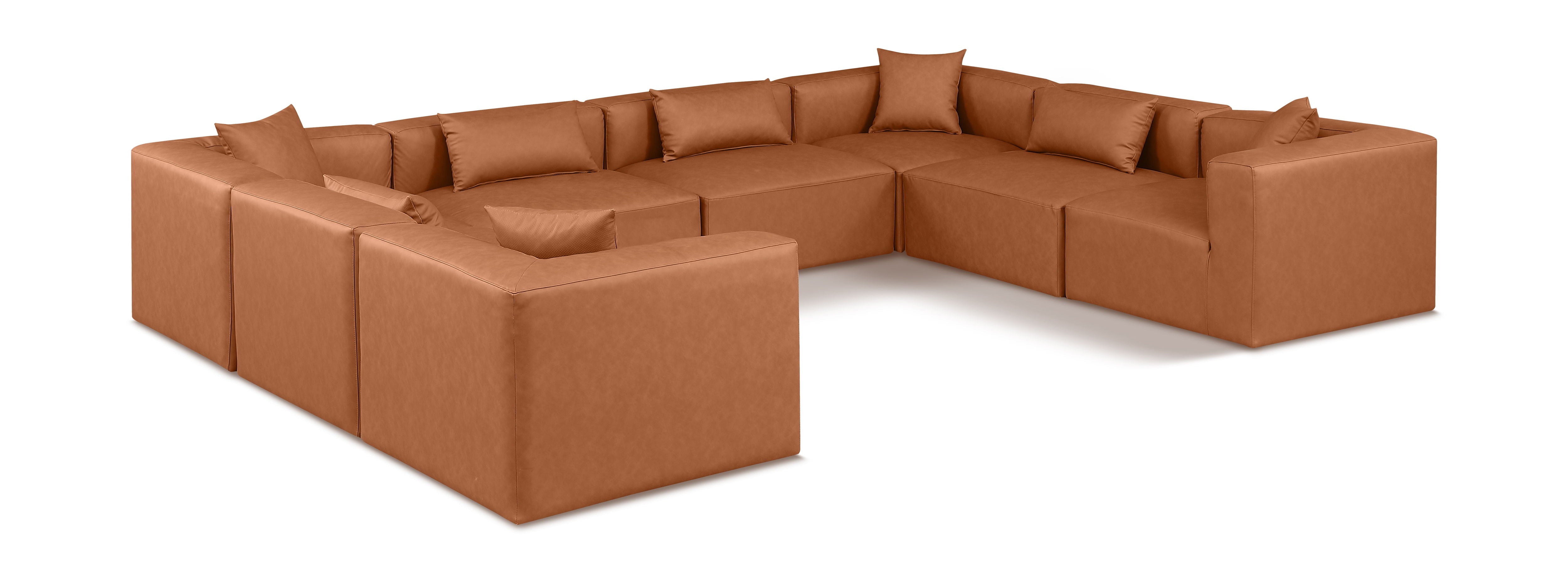 Cube - 8 Piece Modular Sectional - Cognac – Leonardo Furniture