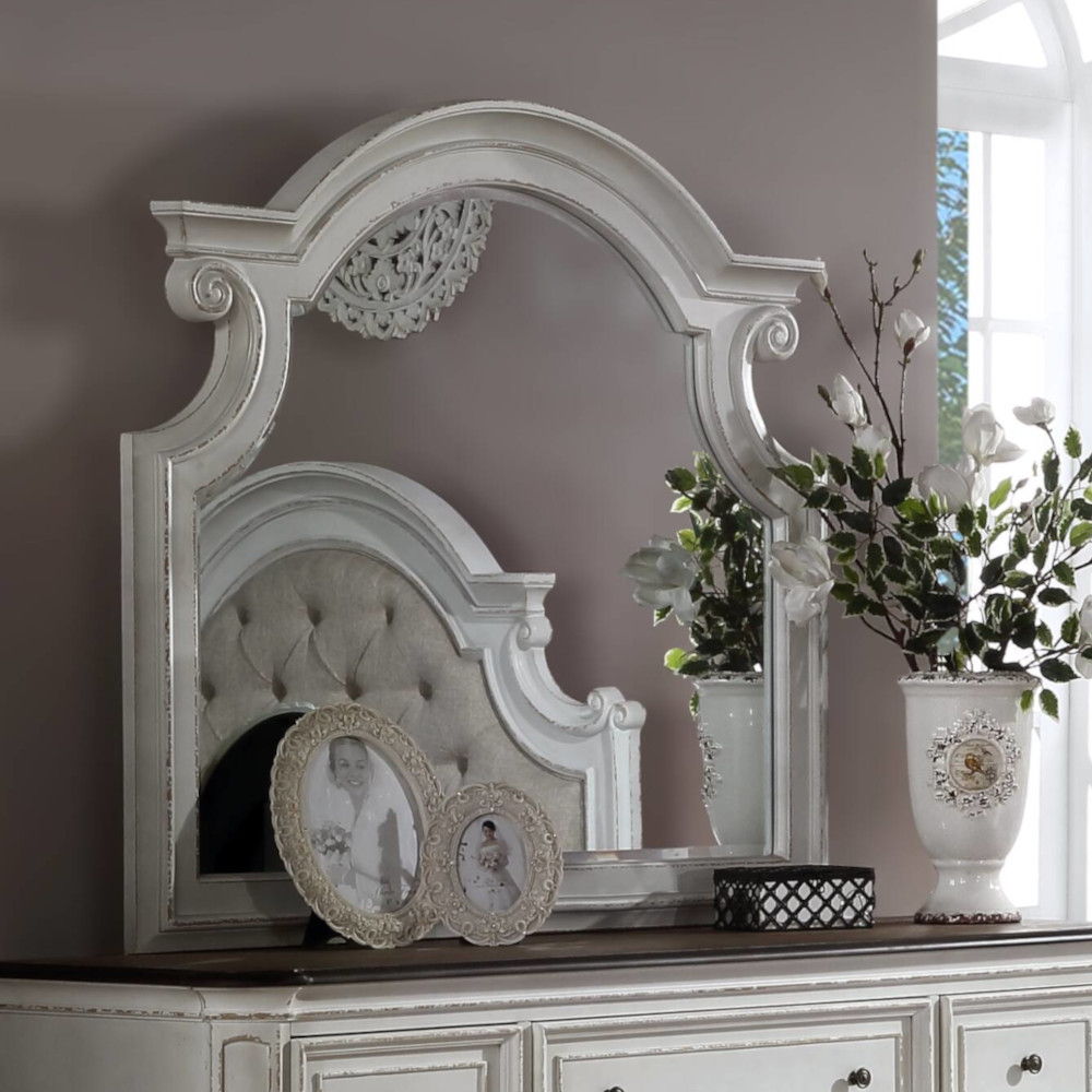 Florian - Mirror - Antique White – Leonardo Furniture