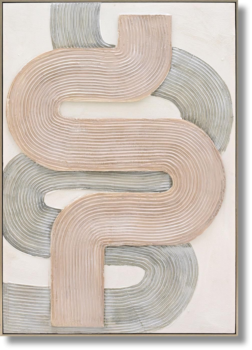 Blush Maze Layers - 28" x 40" Framed Wall Art – Leonardo Furniture