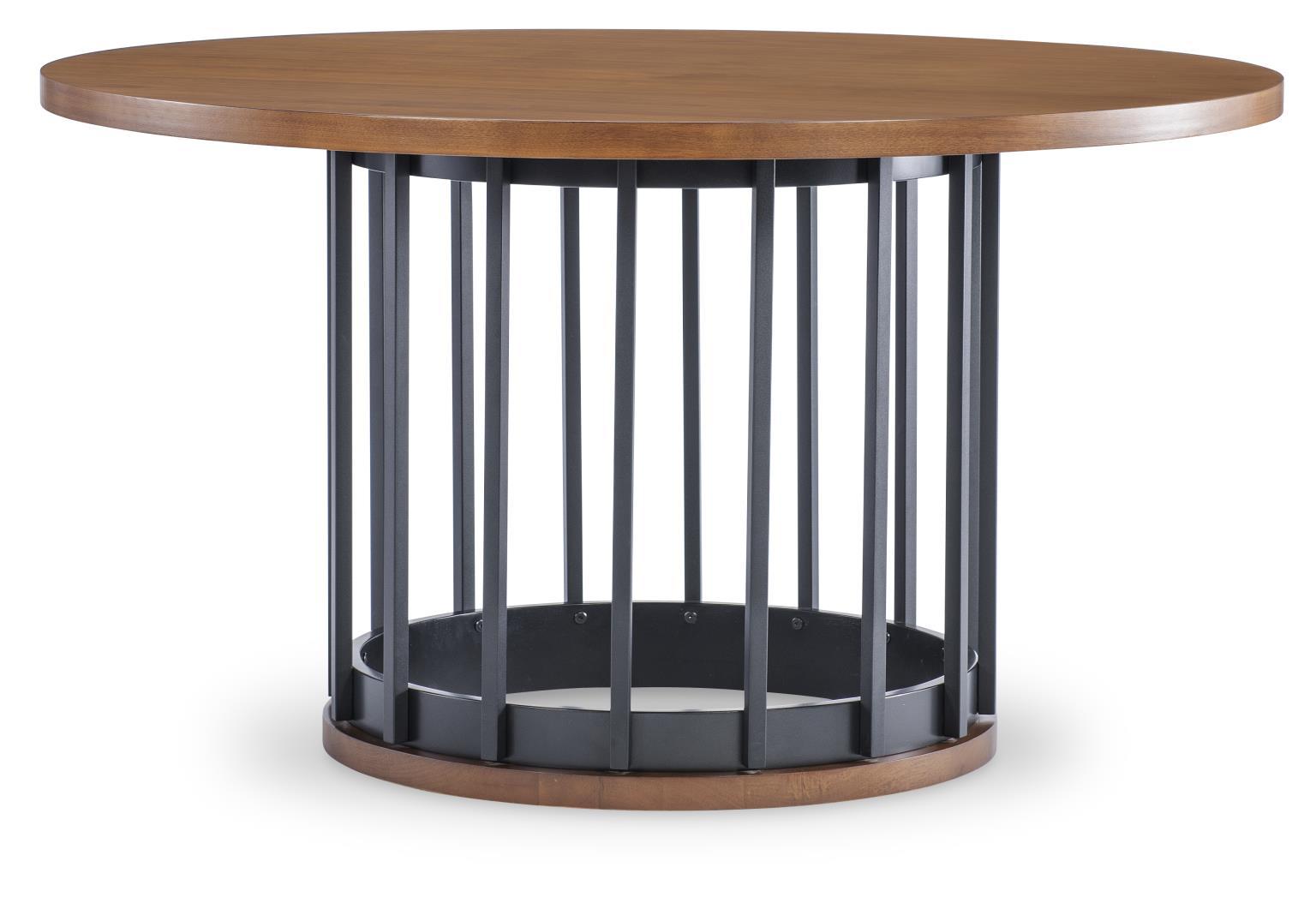 Midland - Round Dining Table - Warm Amber – Leonardo Furniture